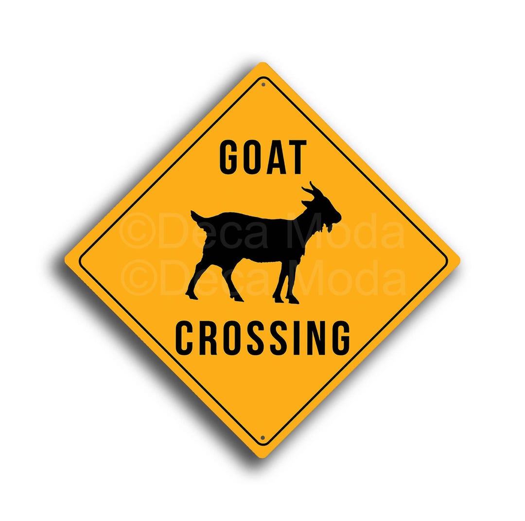 Goat Crossing Sign: Yellow Road Style Warning Plaque - Etsy