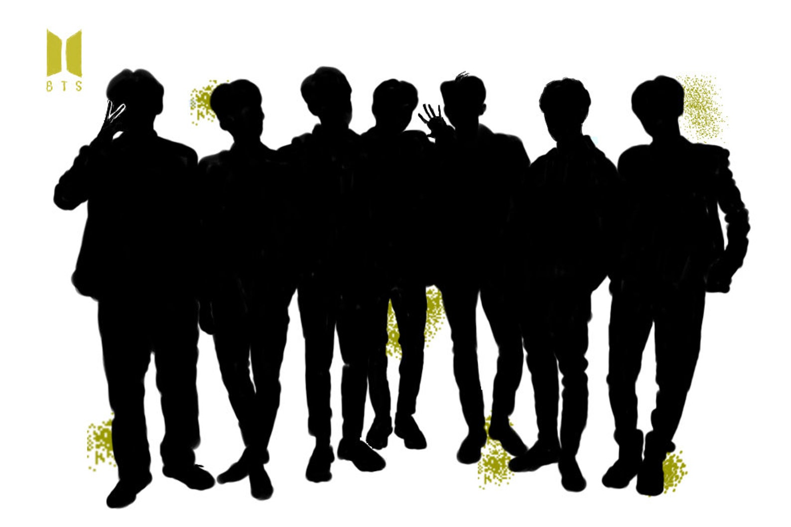 BTS 방탄소년단 Black Silhouette Poster | Etsy