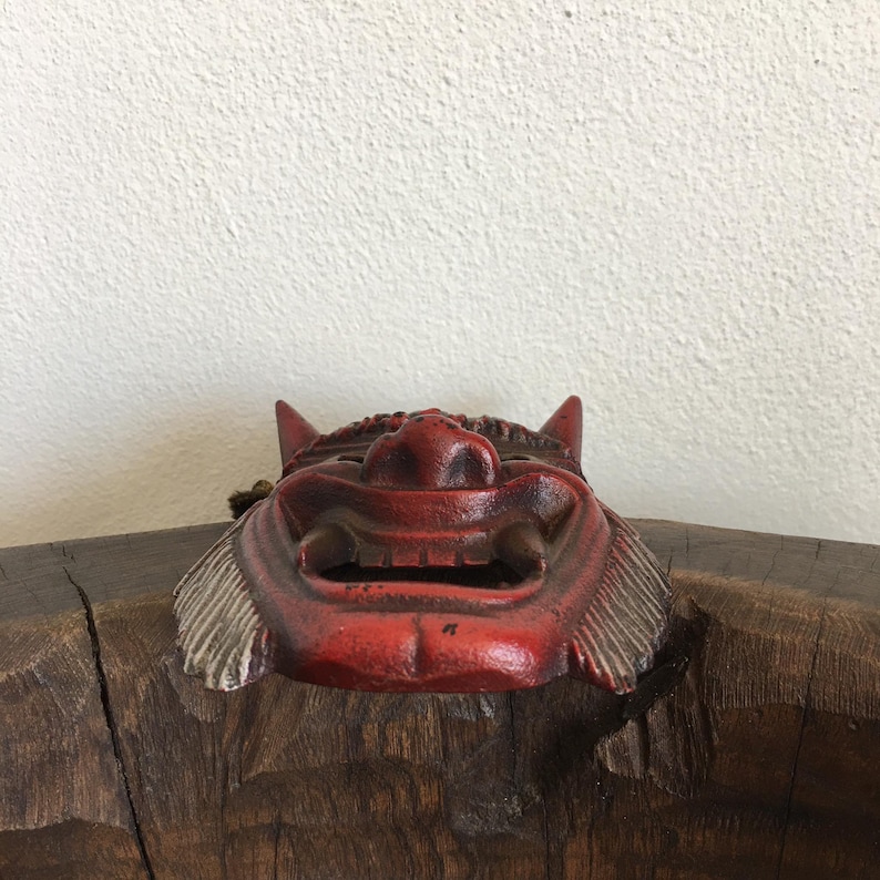 Vintage Japanese Cast Iron Namahage Mask - Etsy
