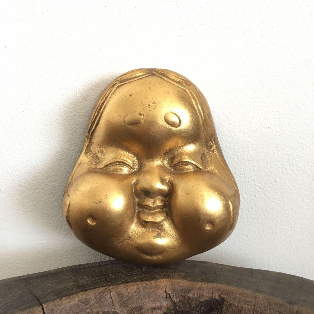 Vintage Cast Iron Noh Mash Okame Japan - Etsy