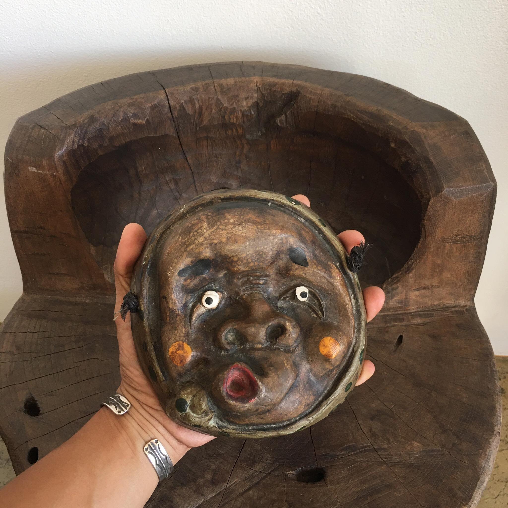 1940s Traditional Japanese Hyottoko Ceramic Mask. Handmade Art ...