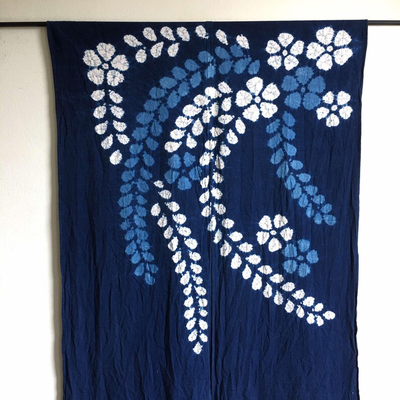Vintage Shibori Indigo Noren Curtain - Etsy