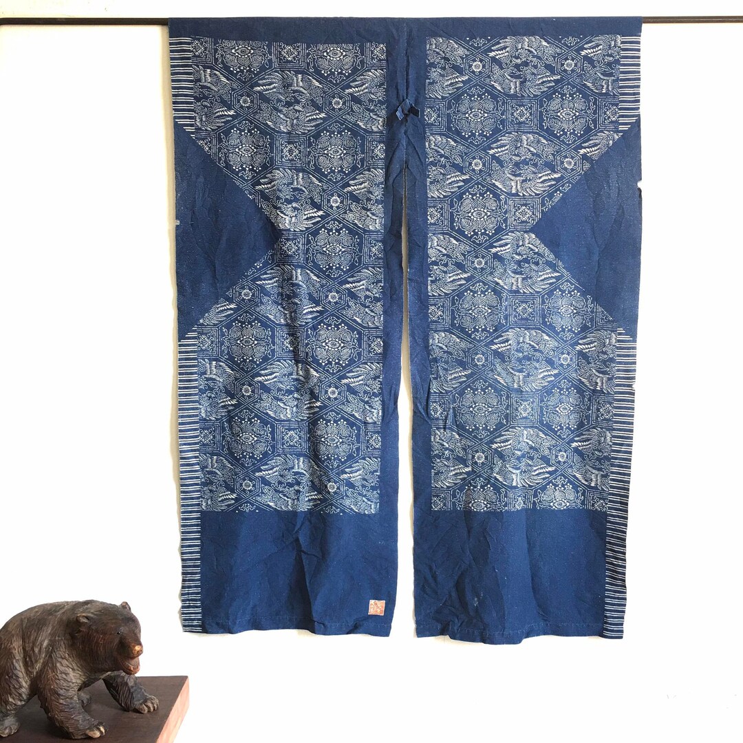 Vintage Japanese Indigo Noren Curtain - Etsy