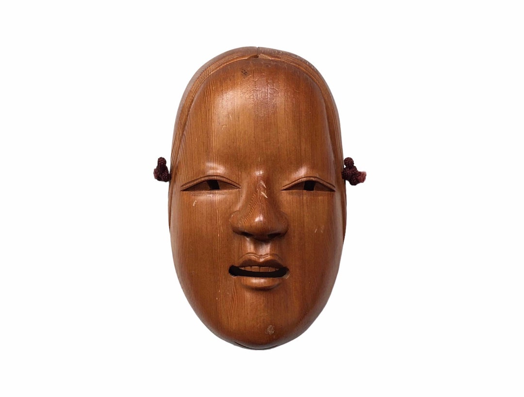 Japan Noh Mask 1990s Art Craft Wood Carving - Etsy