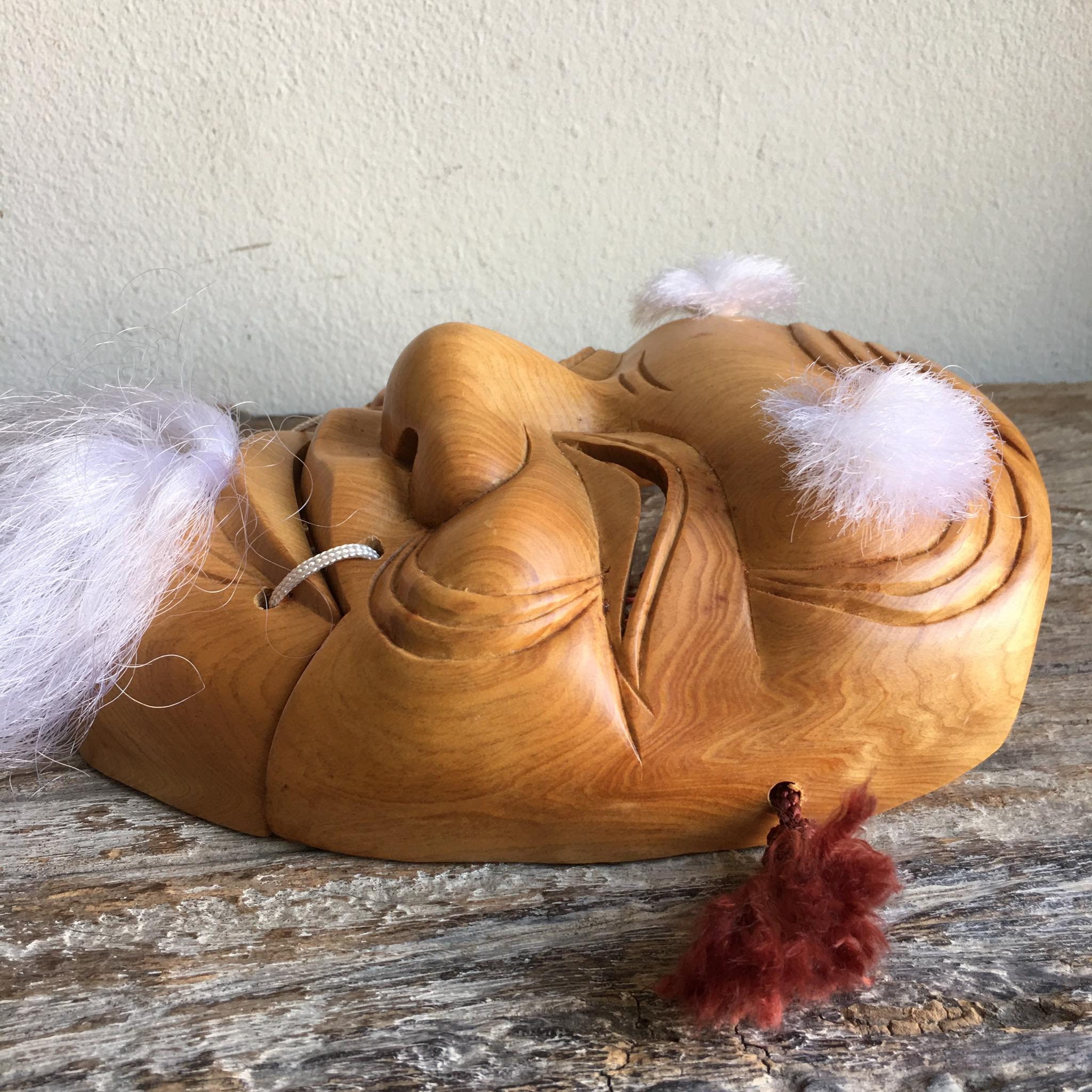 Japan Noh Mask 1960s Art Craft Wood Carving - Etsy