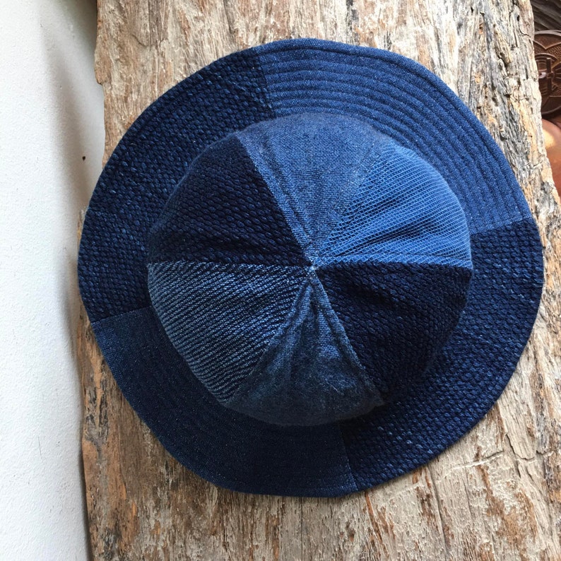 Indigo Patchwork Japan Old Natural Fabric Hat 53-56 Cm - Etsy