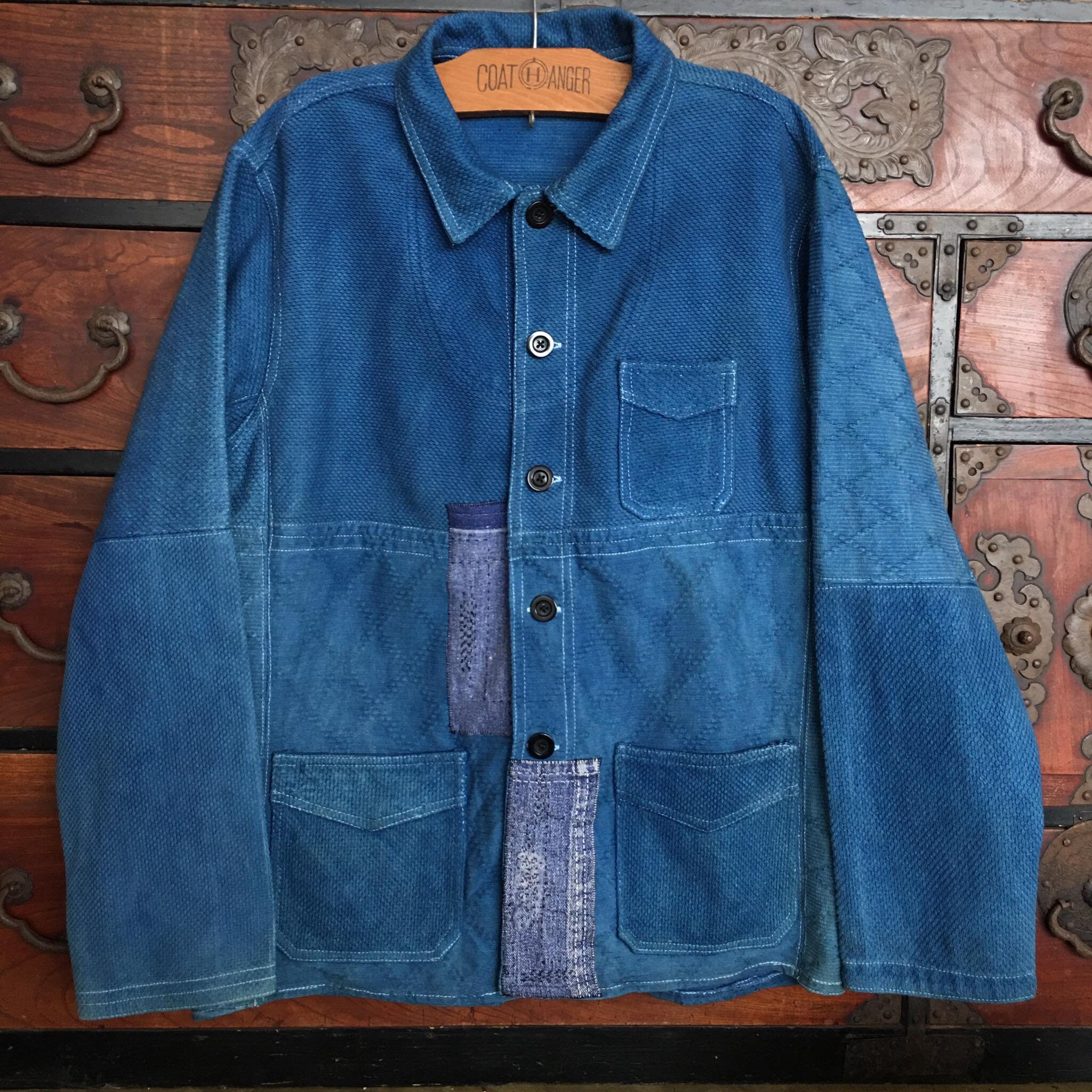 Remake Kendo Indigo Sashiko Patchwork French Workwear Jacket - Etsy