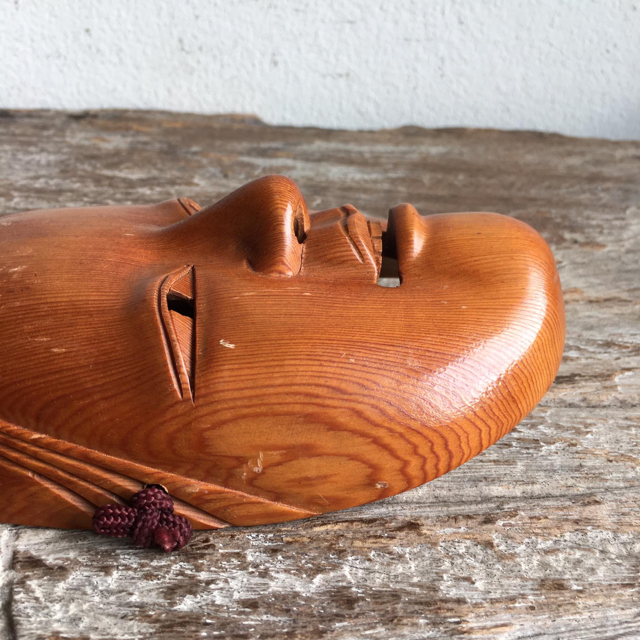 Japan Noh Mask 1990s Art Craft Wood Carving - Etsy