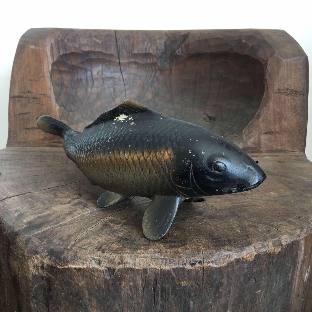 Vintage Japanese Cast Iron Koi Fish - Etsy