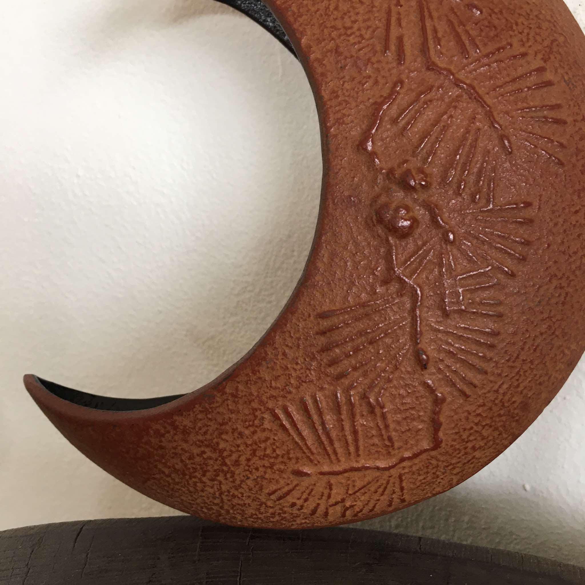 Japanese Vintage Nambu Cast Iron Craft Hand Made Hanging Vase, Crescent ...