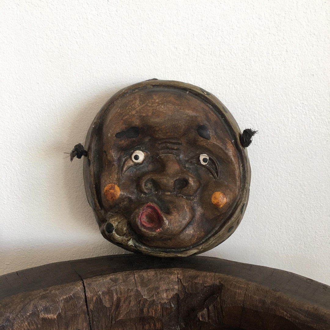 1940s Traditional Japanese Hyottoko Ceramic Mask. Handmade Art ...