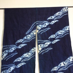 Vintage Japanese Shibori Indigo Noren Curtain - Etsy