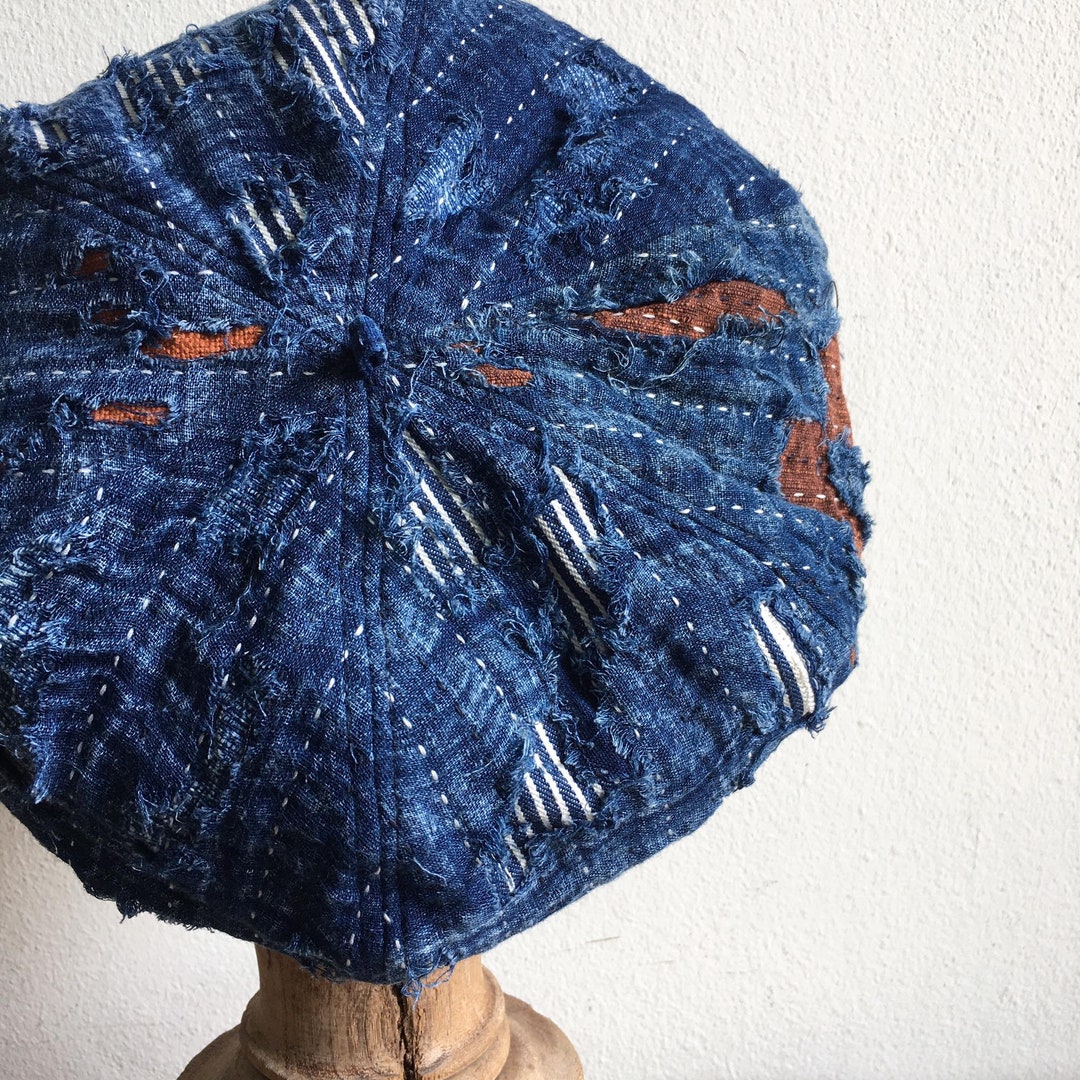 Boro Indigo Sashiko Beret Hat ,57-60 CM - Etsy