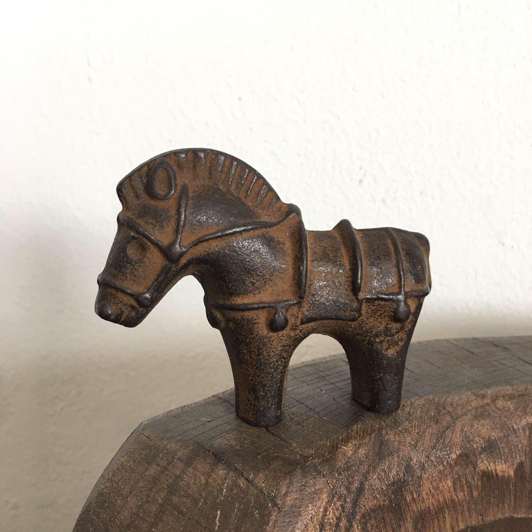 Vintage Japanese Haniwa Horse Cast Iron Paperweight - Etsy