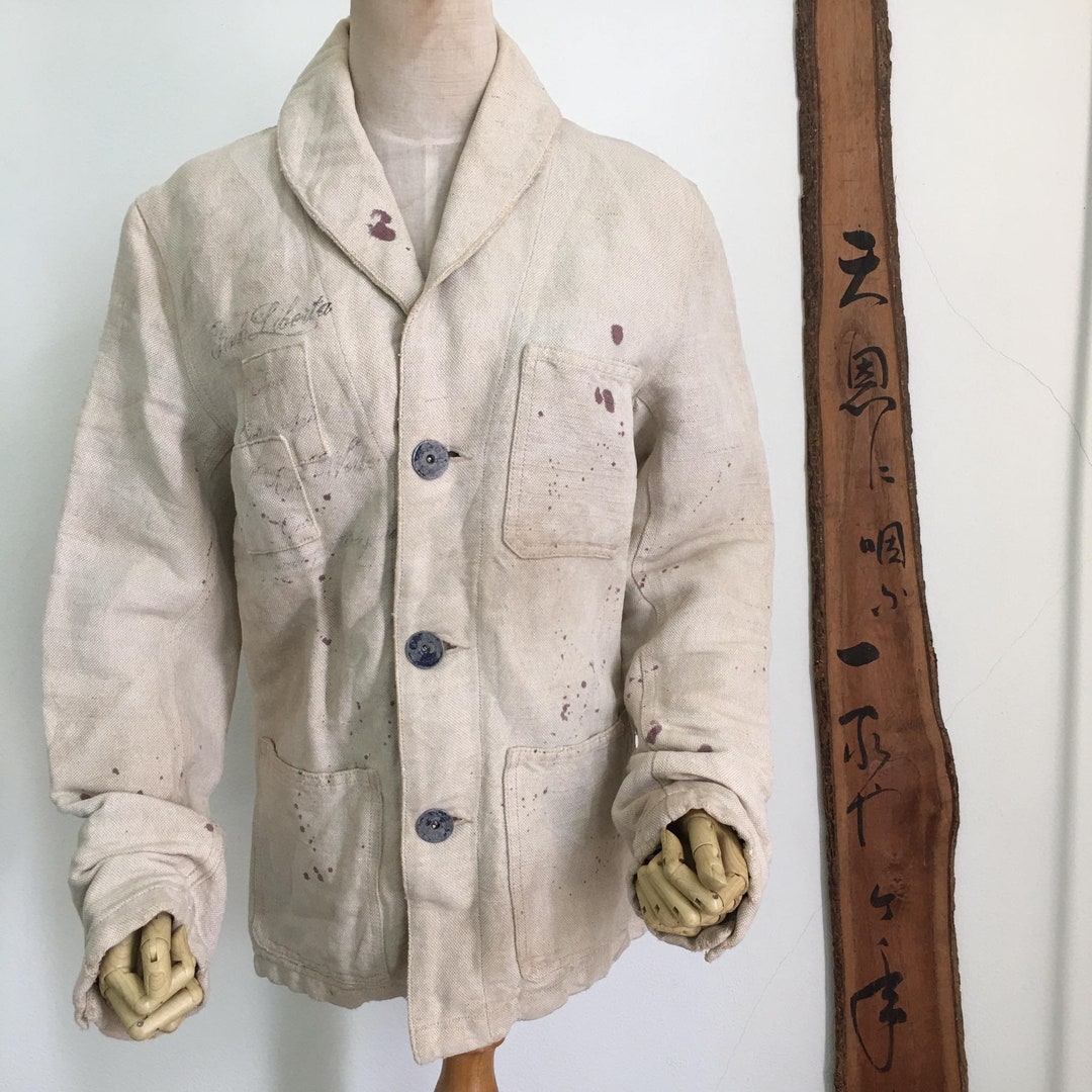 Japanese Shawl Collar Patchwork Jacket - Etsy