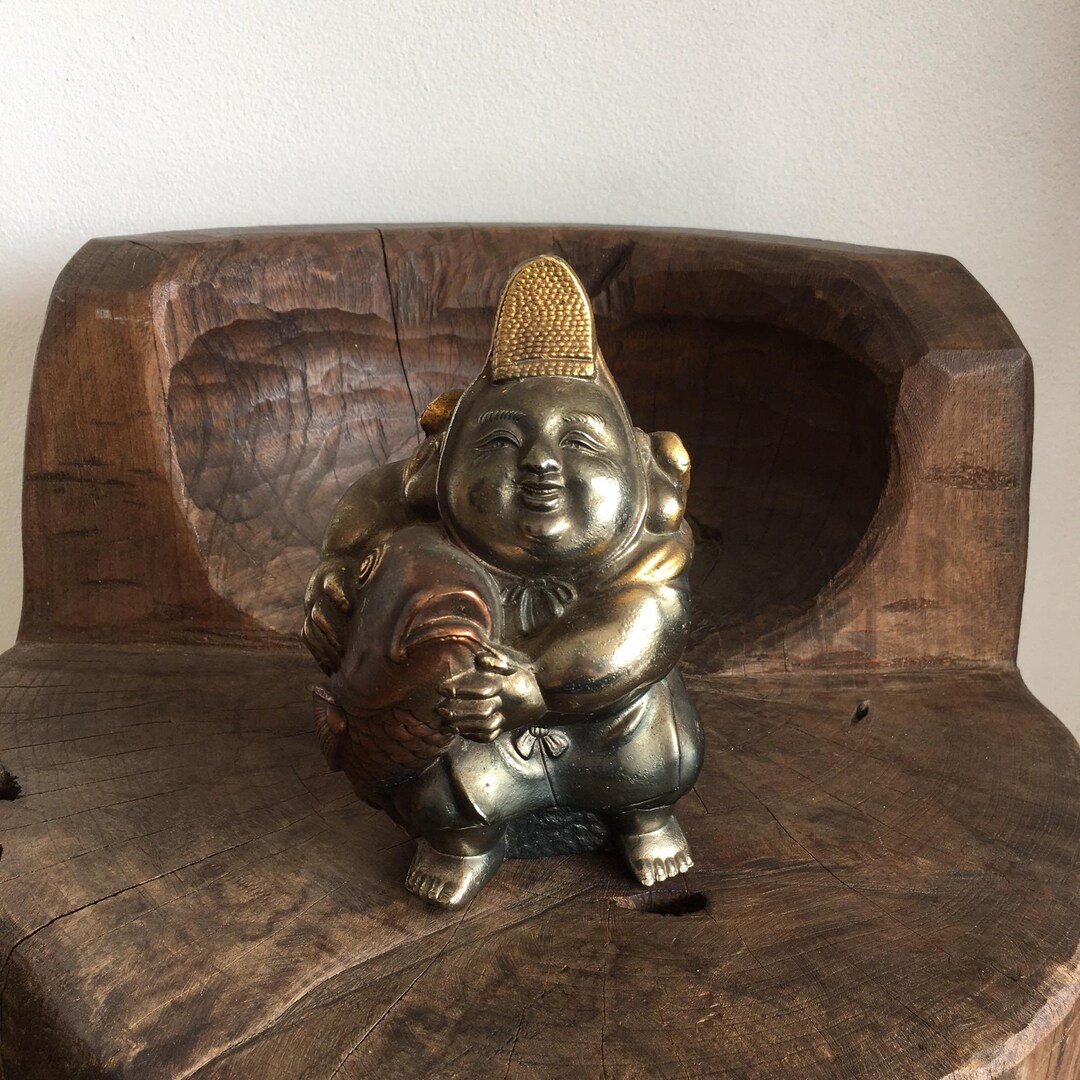 Vintage Japanese Ebisu, Japanese God of Wealth and Prosperity Iron - Etsy