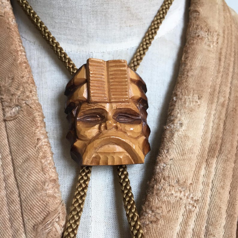 Vintage Ainu Japanese Wooden Bolo Tie - Etsy