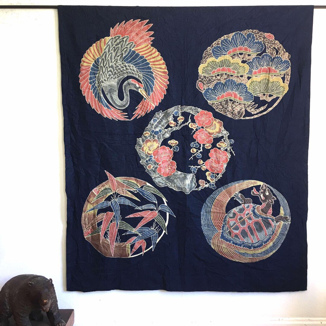 Vintage Japanese Indigo Noren Curtain - Etsy
