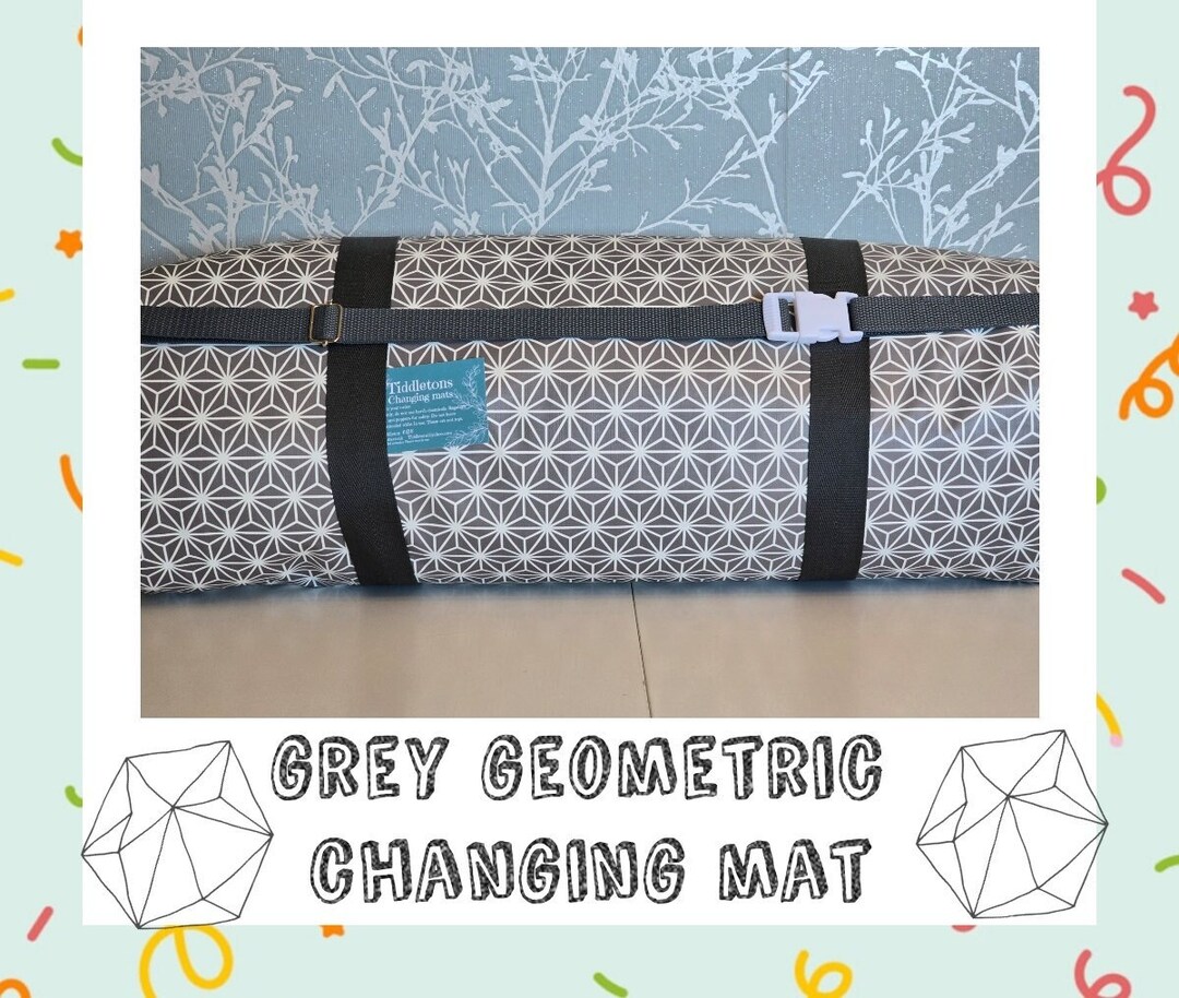 Grey Geometric, Extra Large Changing Mat, Adult Changing Mat, Children ...