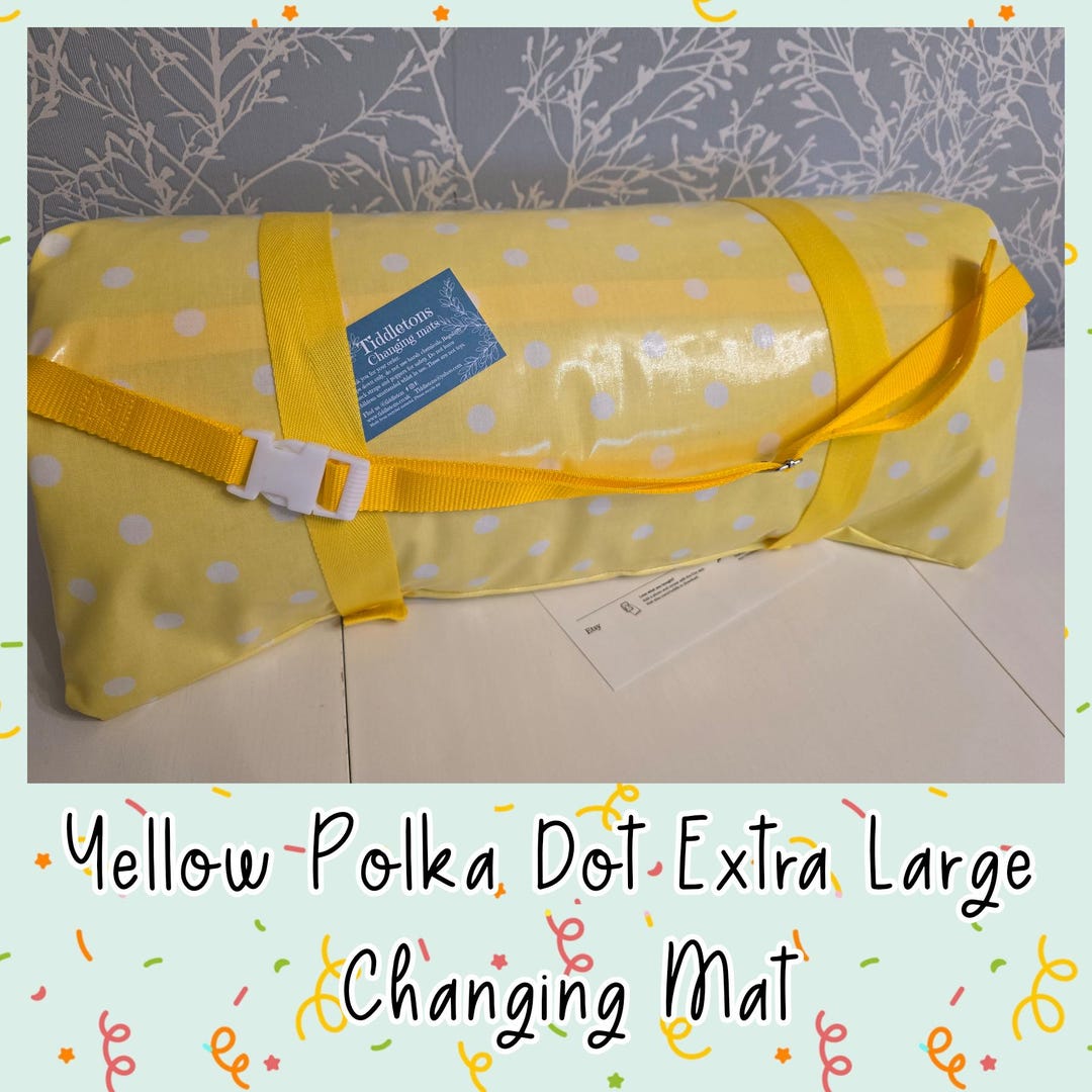 Yellow and White Spots, Extra Large Sized Changing Mat, Disability ...