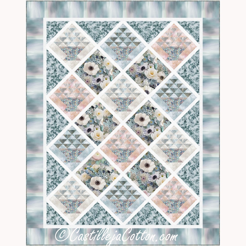 Quilt PATTERN Blooming Baskets Pattern by Castilleja Cotton - Etsy