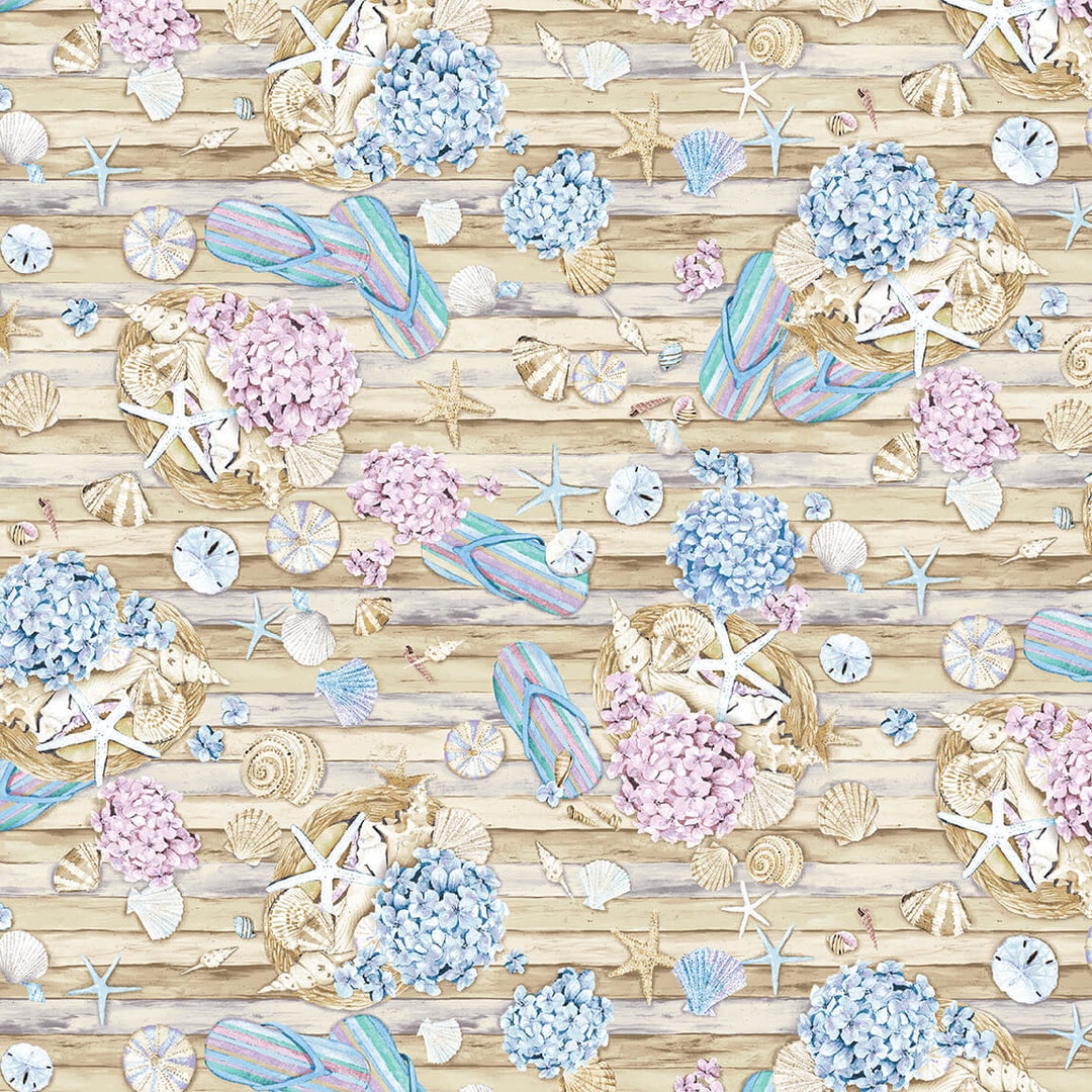 Beach Motifs on Wood Grain From the Beach Bound Collection by Barb ...