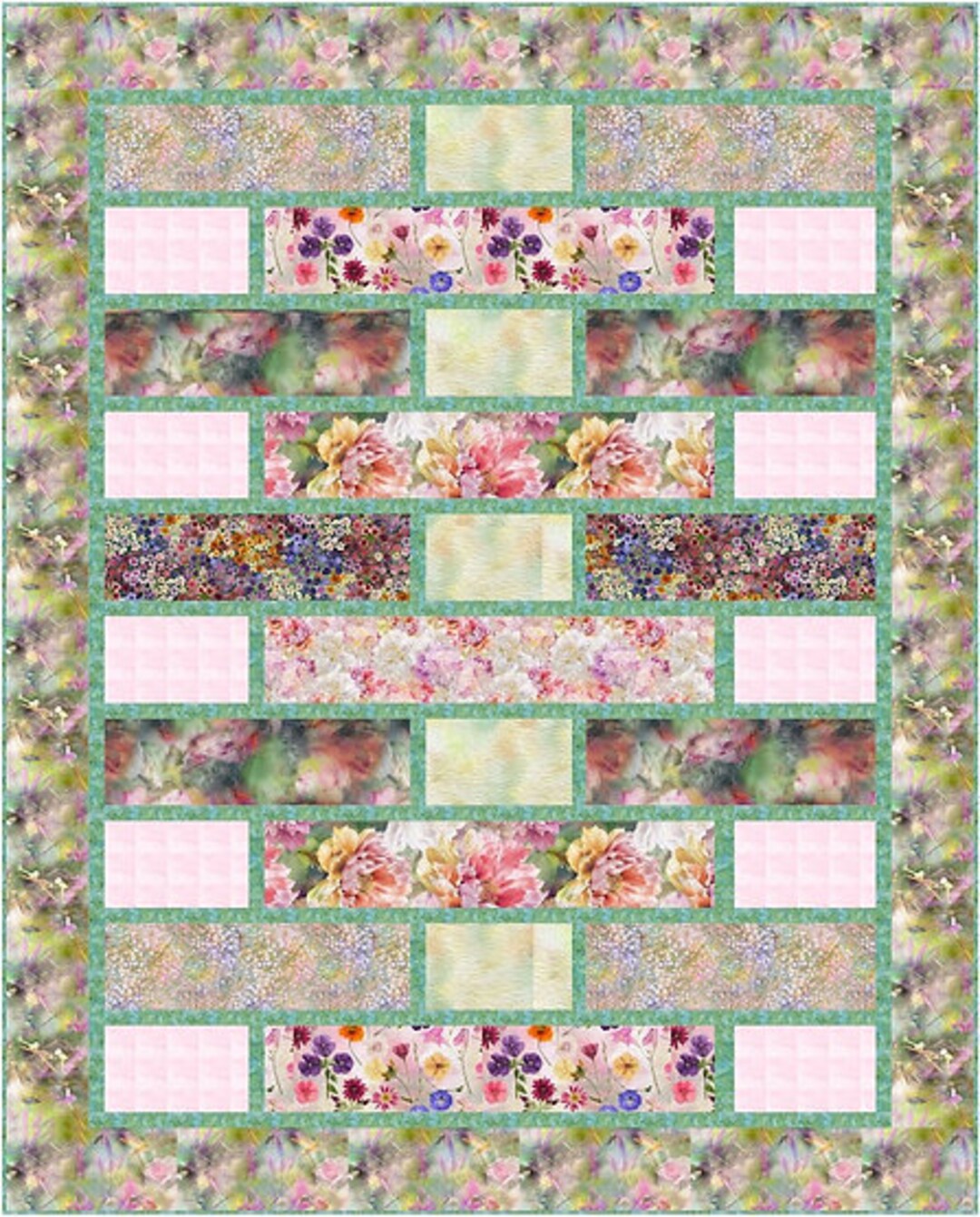 PDF QUILT PATTERN - Bridges - Hoffman Wildflowers Quilt Pattern by Kari ...