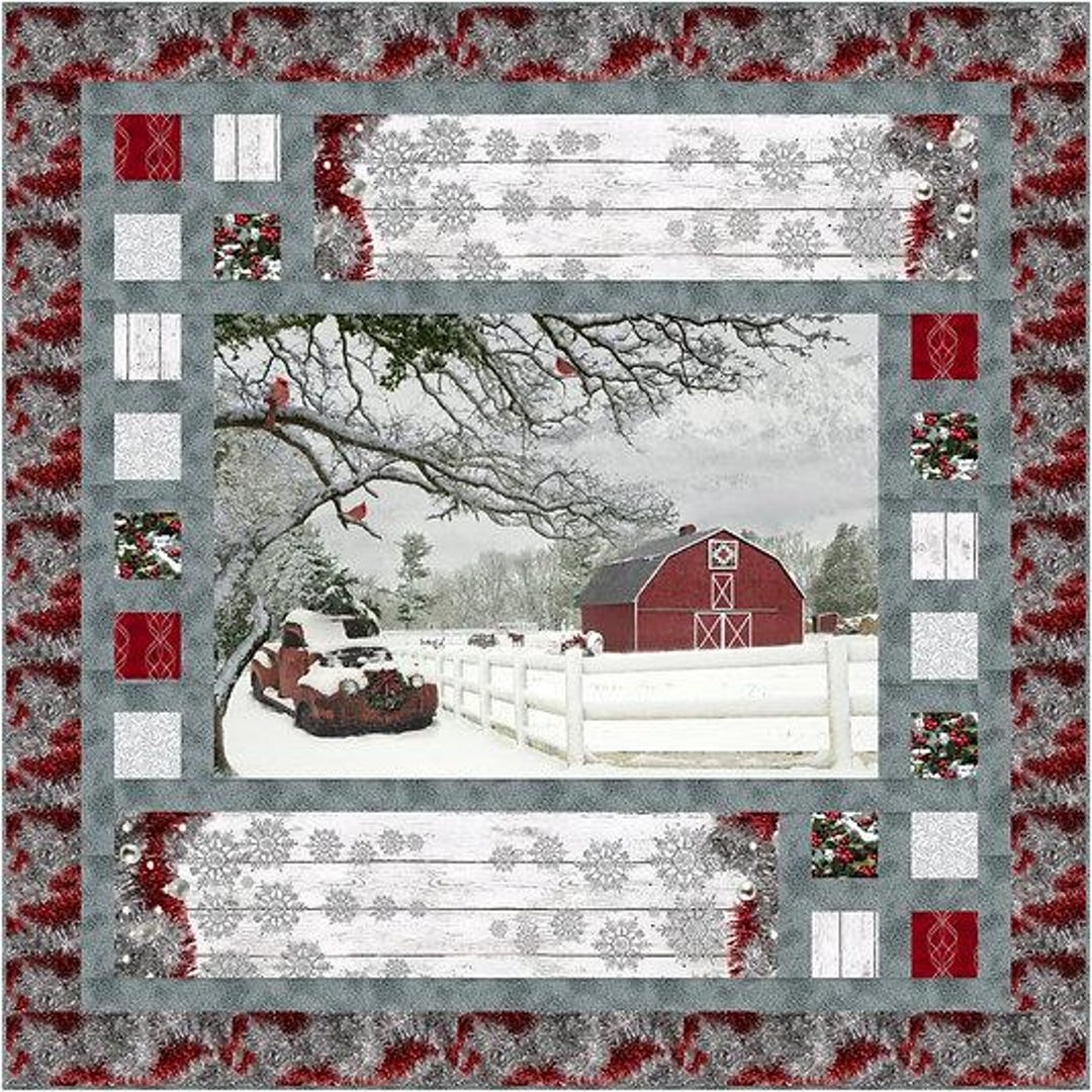 PDF QUILT PATTERN - Triptych - Hoffman Frosted Holiday Quilt Pattern by ...