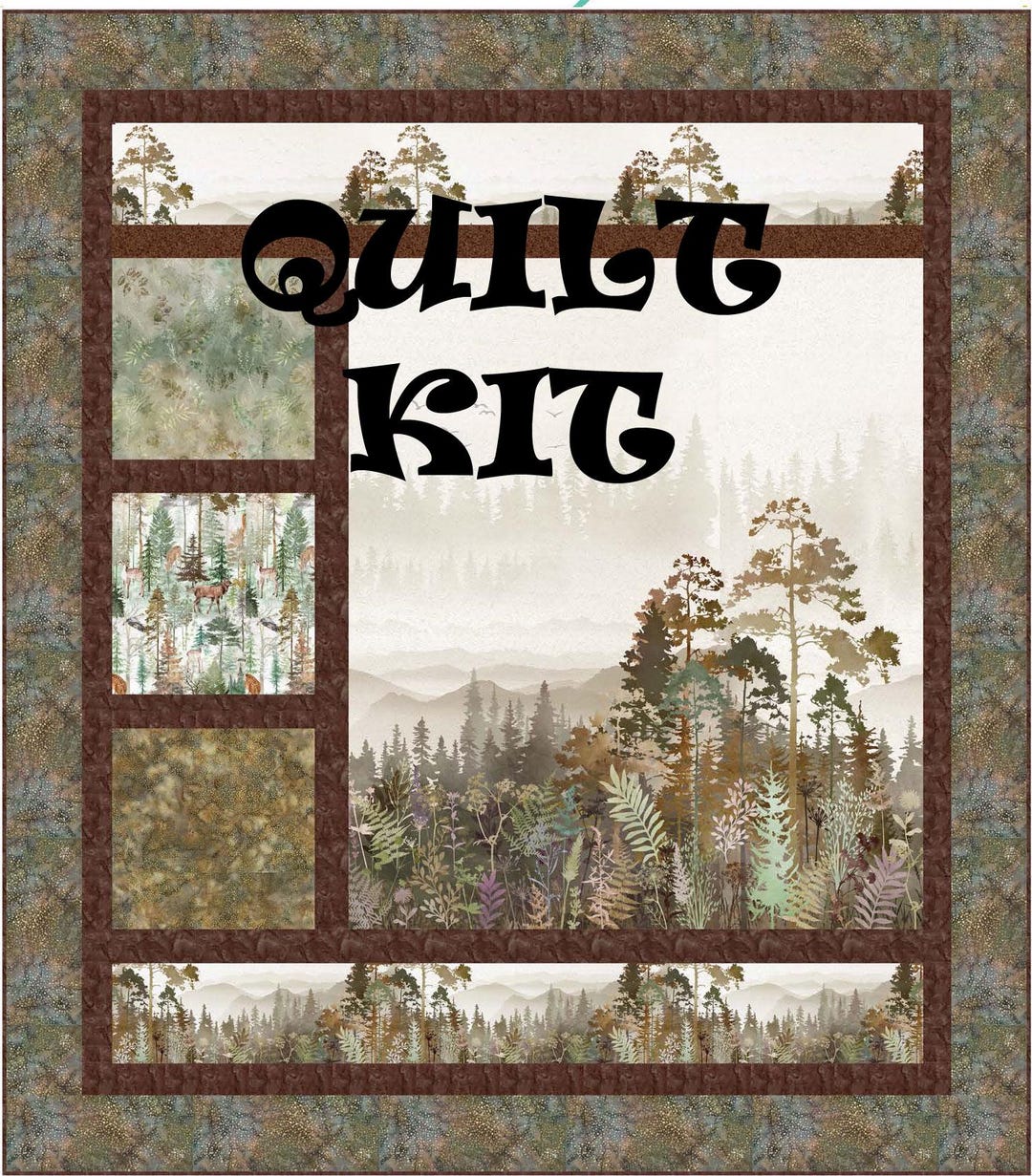 Quilt Kit - Window Boxes Treeline Quilt Kit - Hoffman Panel & Fabric ...