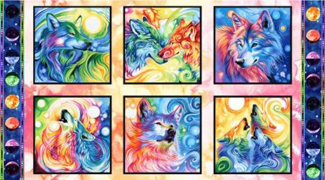 Spirit of the Wolf Block Panel by Studioe - 24 1/2" X LOF - Etsy