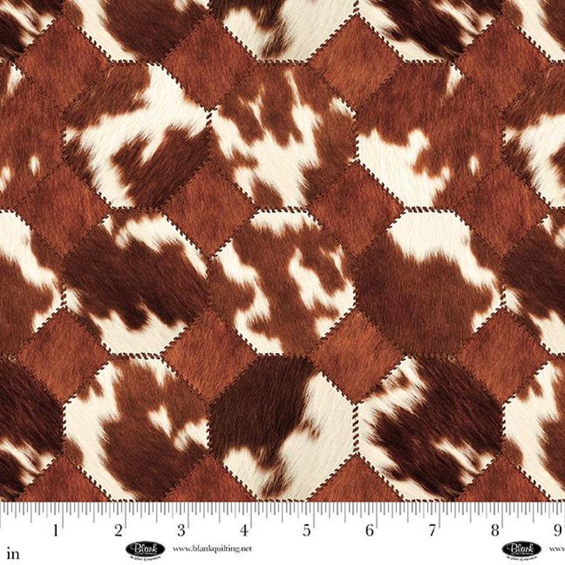 Brown Cowhide Patchwork From the Spurs & Spirit Collection by Blank ...
