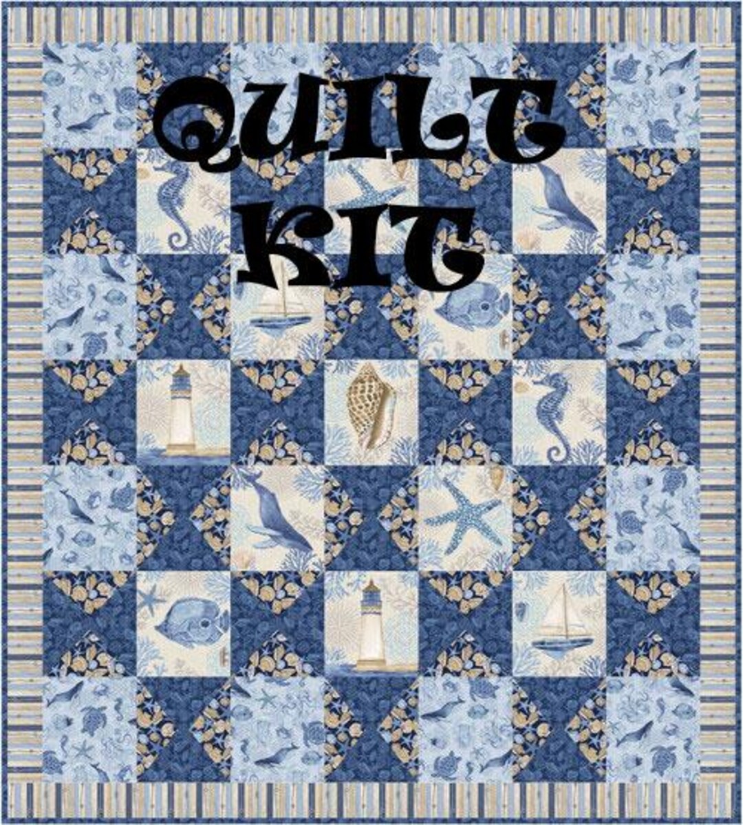 Quilt Kit - Cobalt Seas Quilt Kit by Andrea Tachiera for Henry Glass ...