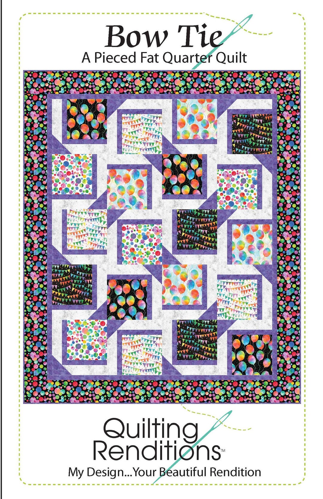 PDF QUILT PATTERN - Bow Tie - Hoffman Block Party Quilt Pattern by Kari ...