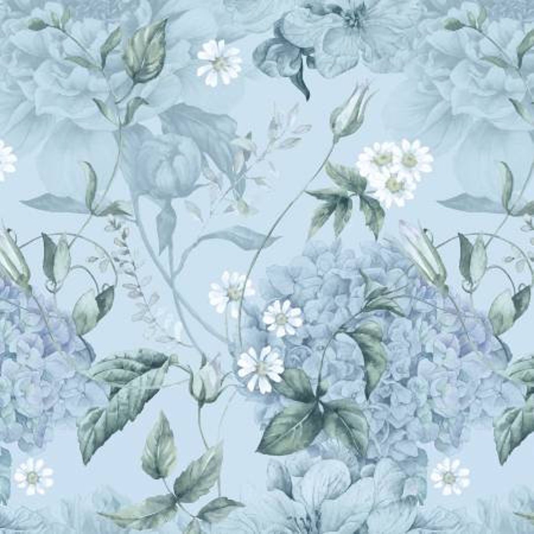 Blue Vintage Florals From the Dragonfly Collection by Timeless ...