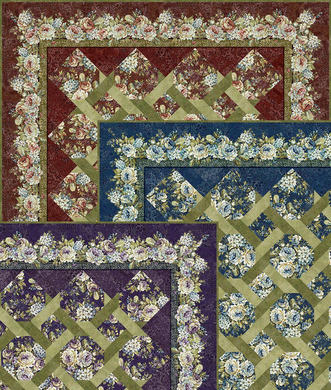 Quilt PATTERN - Carpet Bag Romance Garden Twist Quilt Pattern by Jason ...