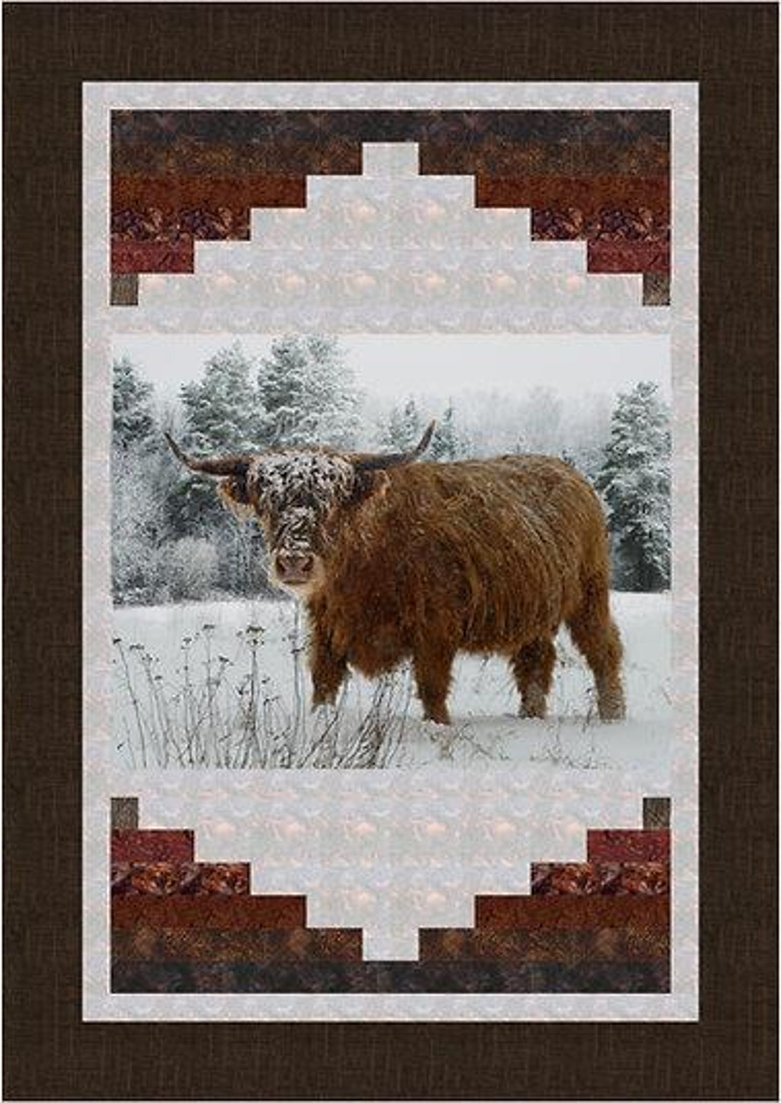 PDF QUILT PATTERN - Ladders - Hoffman Highland Cow Quilt Pattern by ...