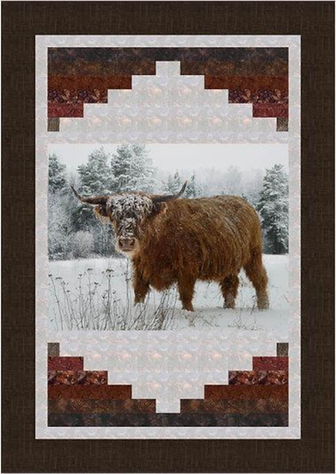 Quilt PATTERN - Ladders Highland Cow Quilt Pattern by Quilting ...