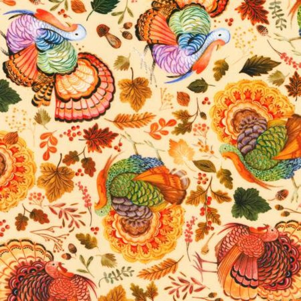 Thanksgiving Fabric - Etsy