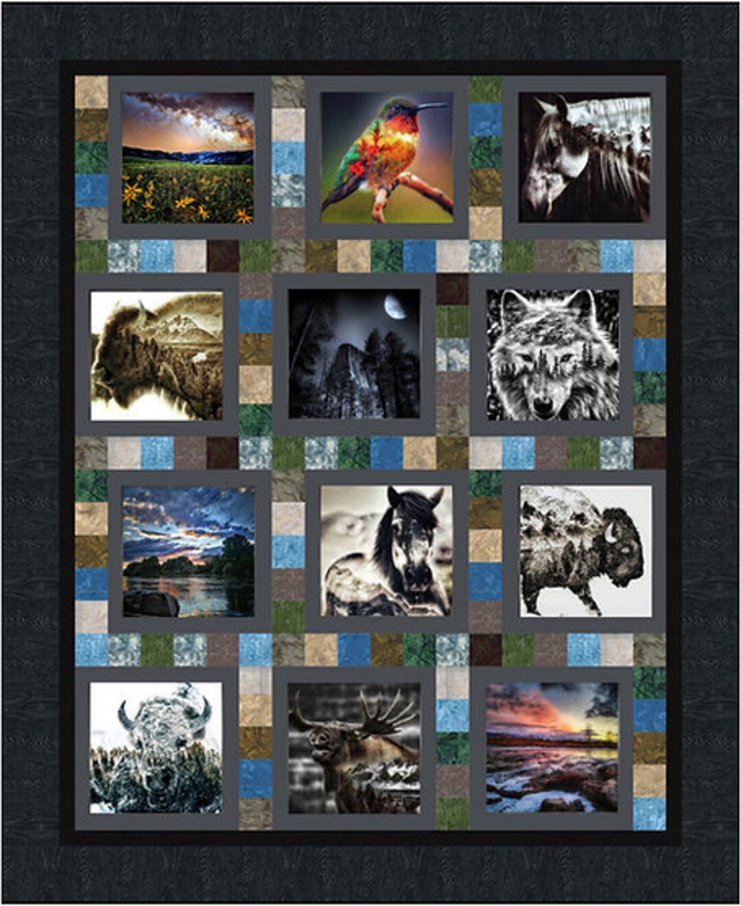 PDF QUILT PATTERN - Roads - Hoffman Animals Quilt Pattern by Kari ...