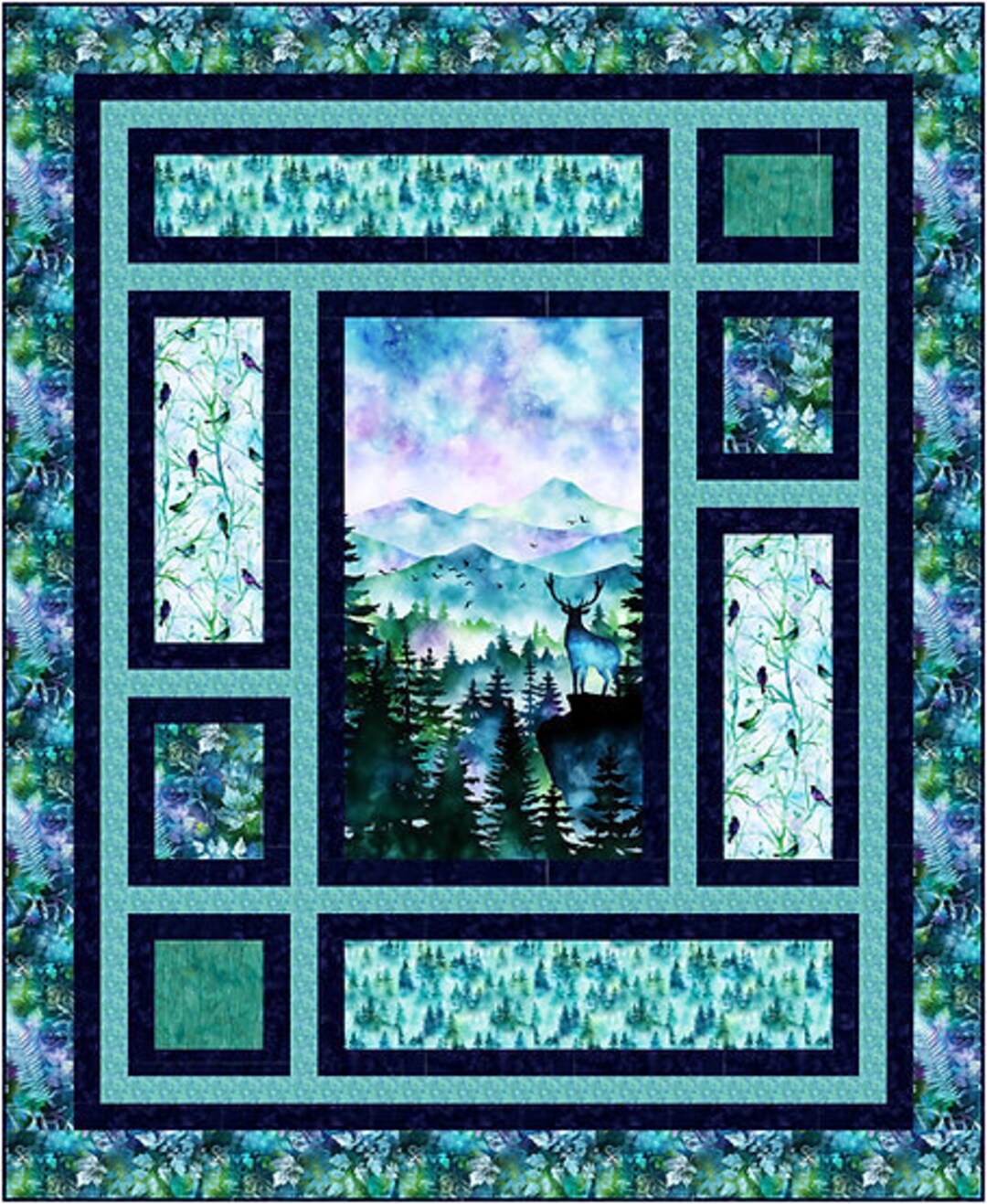 PDF QUILT PATTERN - Picture That - Hoffman Mystic Mountain Quilt Pattern by Kari Nichols for ...