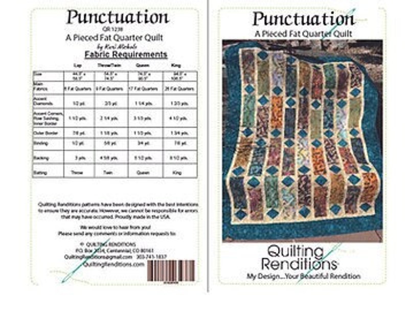 Quilt PATTERN - Punctuation Pattern - Sandalwood by Kari Nichols for ...