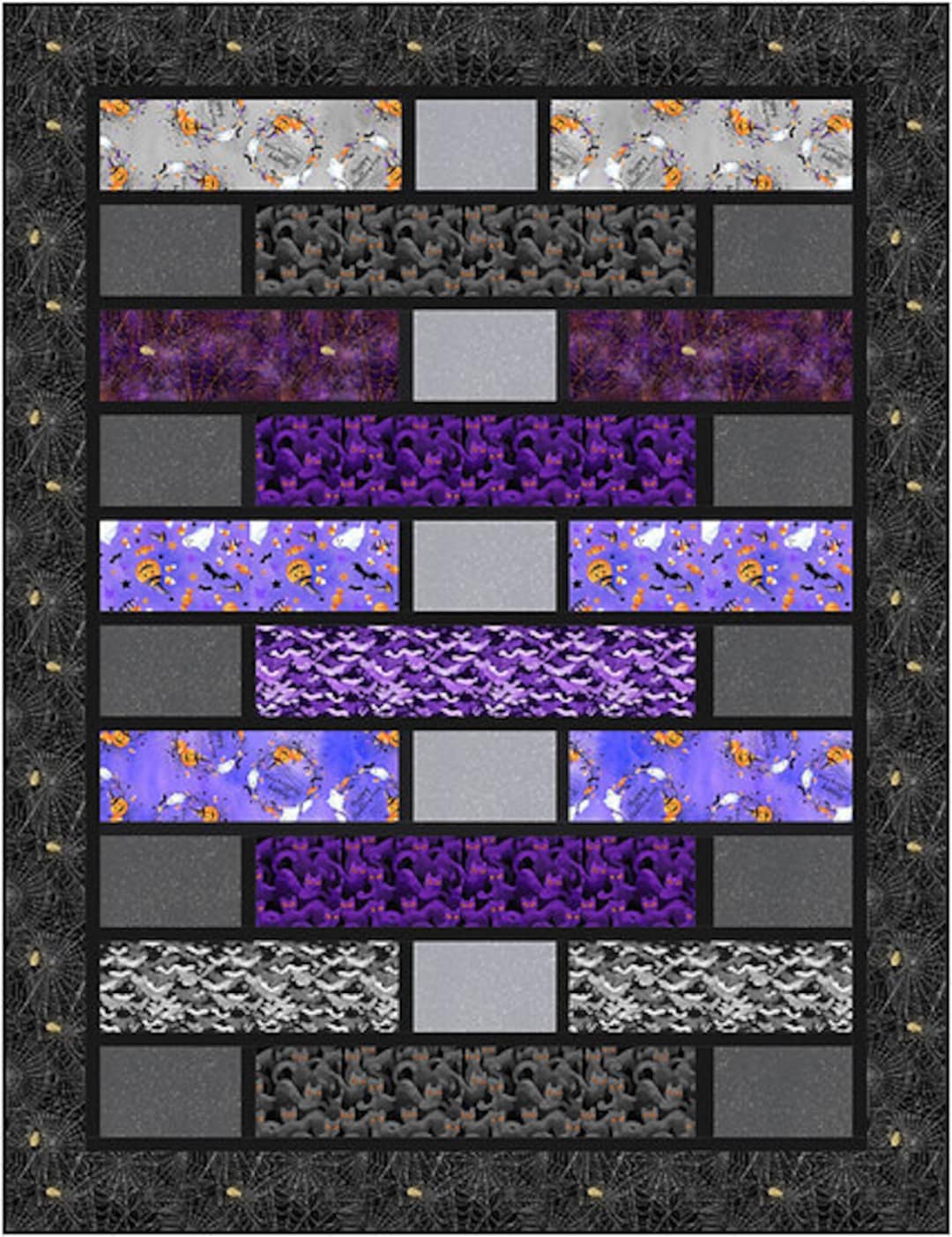 PDF QUILT PATTERN - Bridges - Hoffman Boo Quilt Pattern by Kari Nichols ...