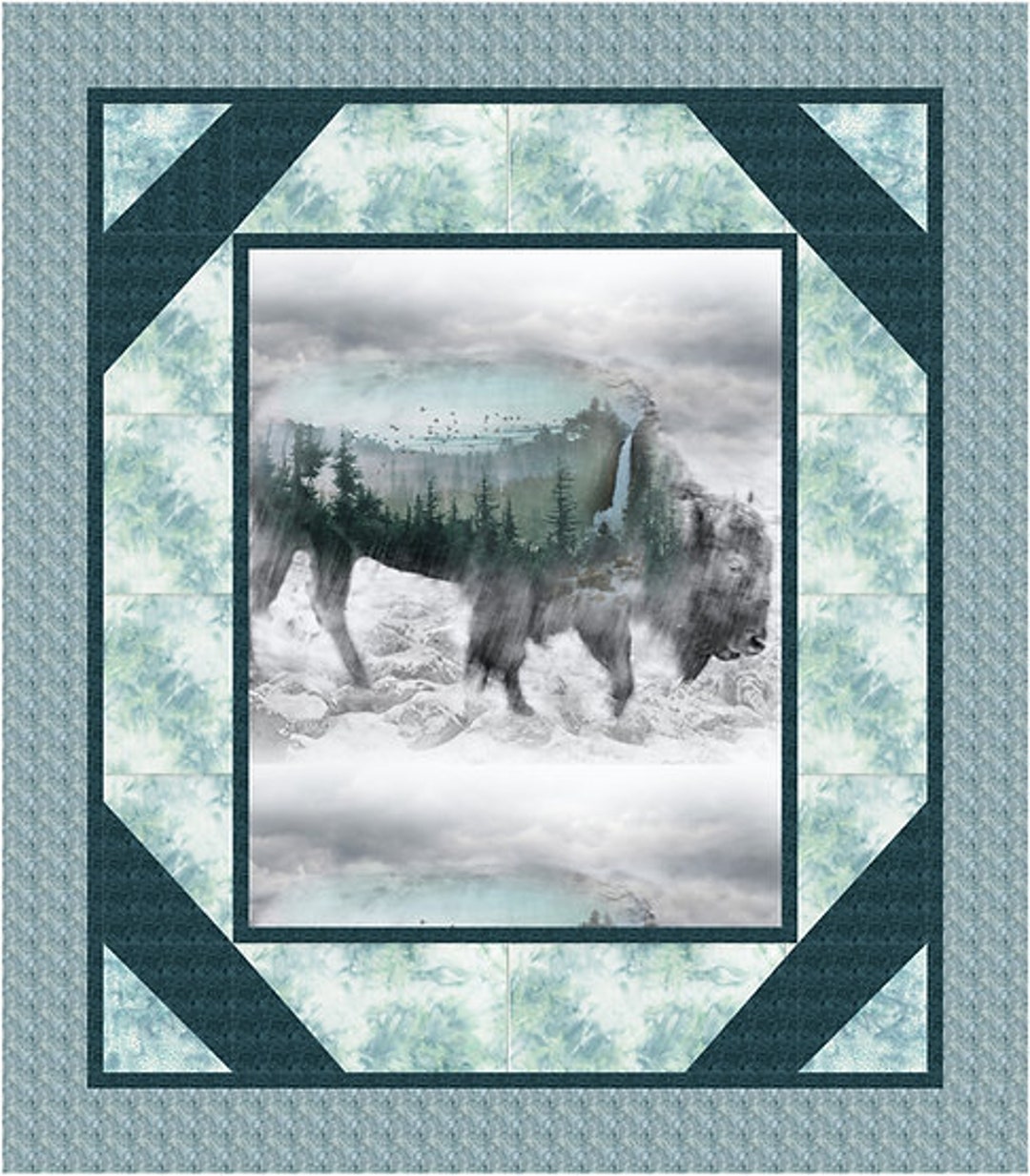 PDF QUILT PATTERN - Cutting Corners - Hoffman Bison Quilt Pattern by ...