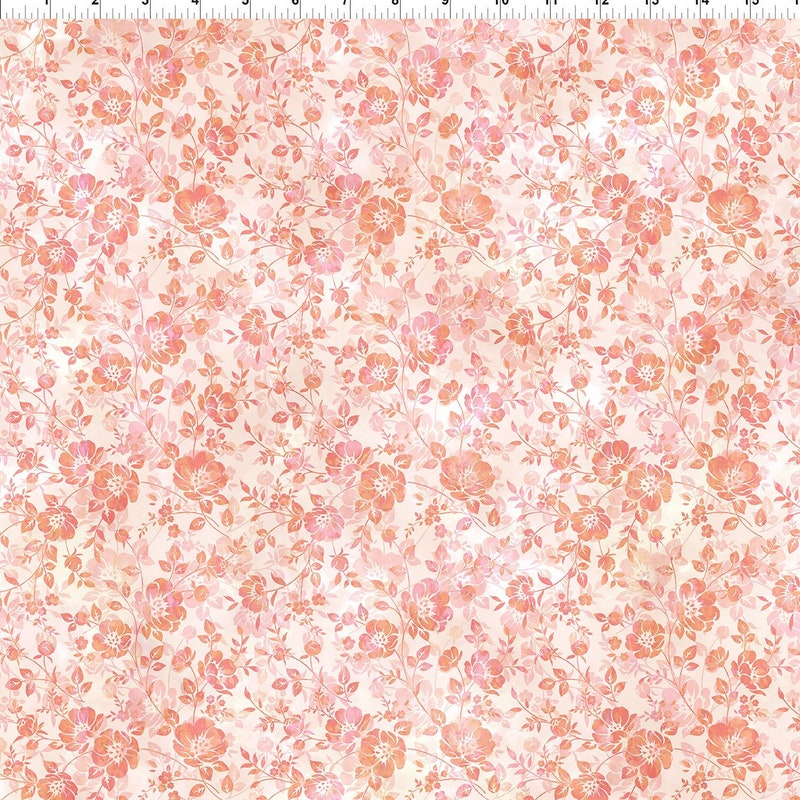 Dark Coral Fabric - Etsy