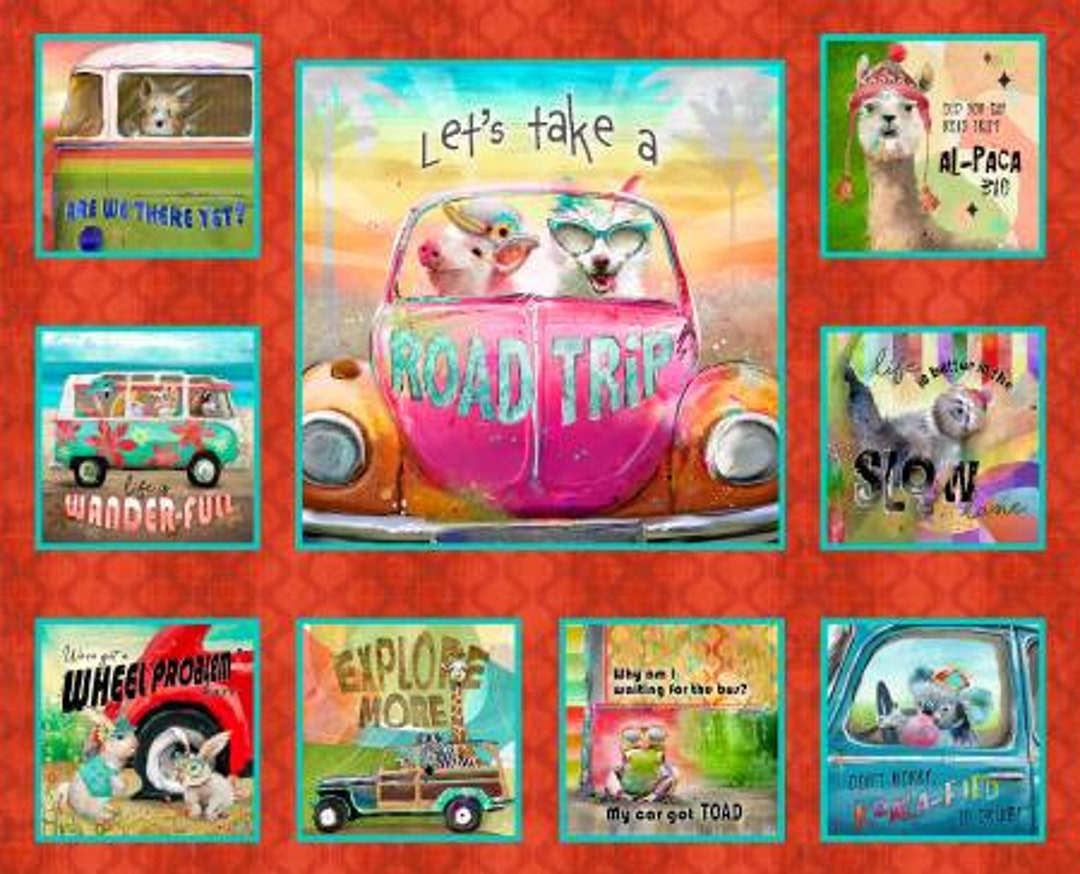 Road Trippin Panel by Connie Haley for 3 Wishes Fabric Each Panel ...