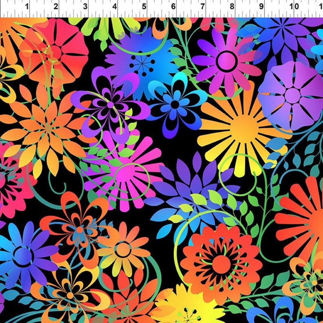 Black Floral From the Pawsitivity Collection by Jason Yenter for in the ...