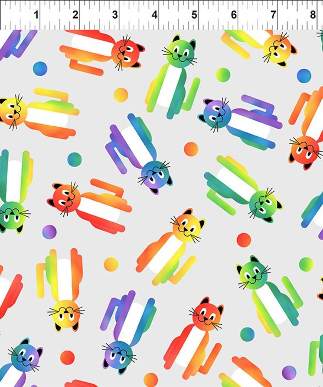 White Cats and Dots From the Pawsitivity Collection by Jason Yenter for in the Beginning Fabrics ...