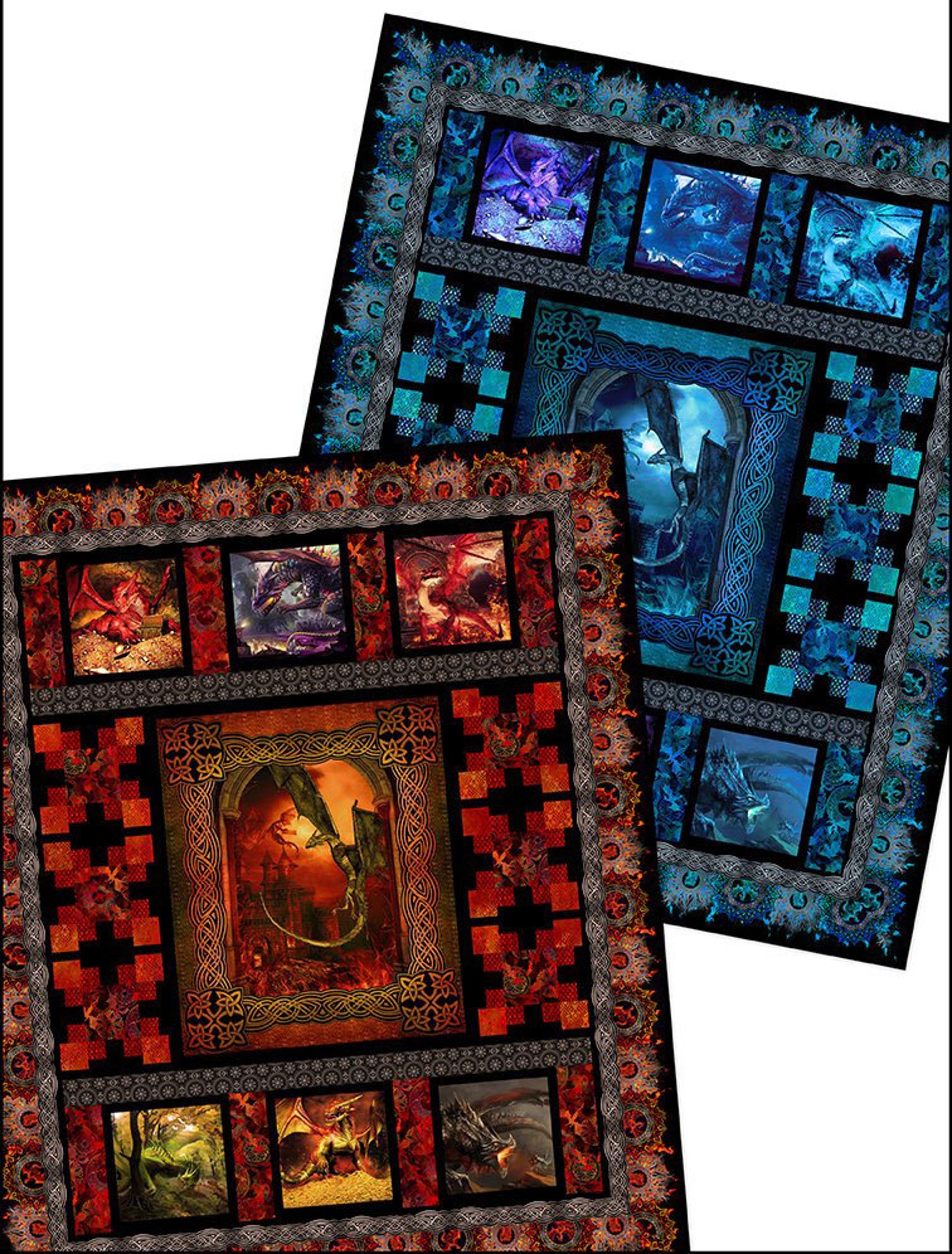 Quilt PATTERN - Dragons Quilt Pattern - Shown Using Fabric by in the ...