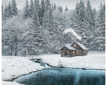 Winter Tales Snow Panel by Hoffman - Sold in 26" X 43" Sections - Etsy