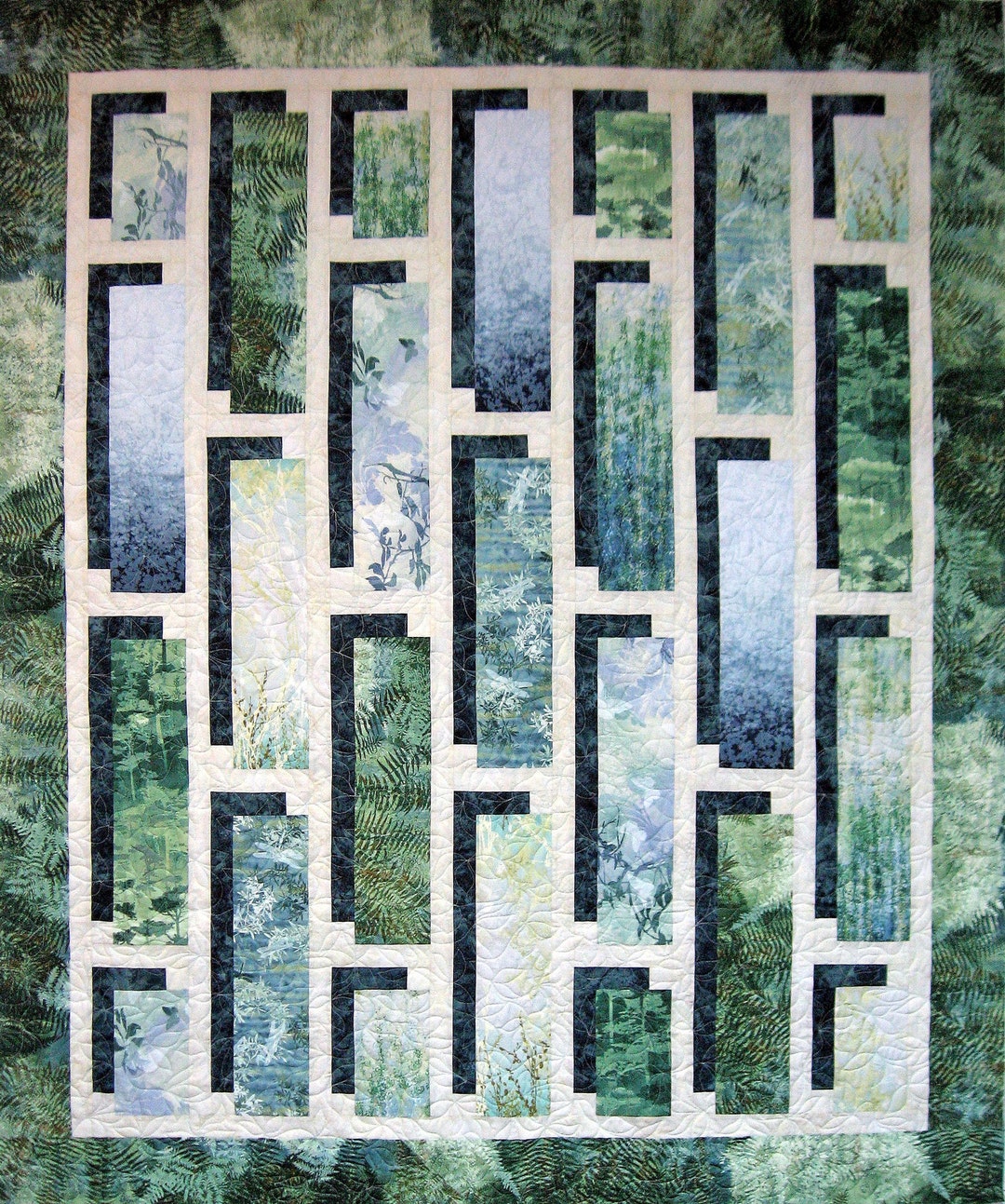Shadowbox Greenery Quilt - 65 1/2" X 78" - Etsy